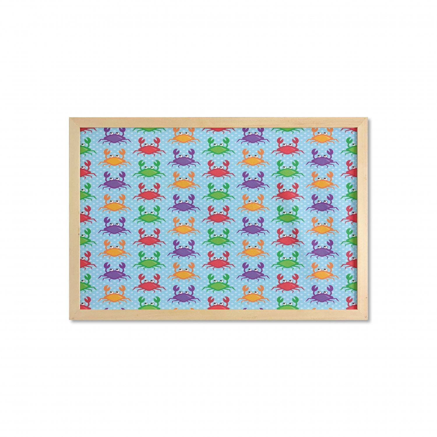 Crabs Wall Art with Frame, Cartoon Art Style Illustration of Crabs on ...