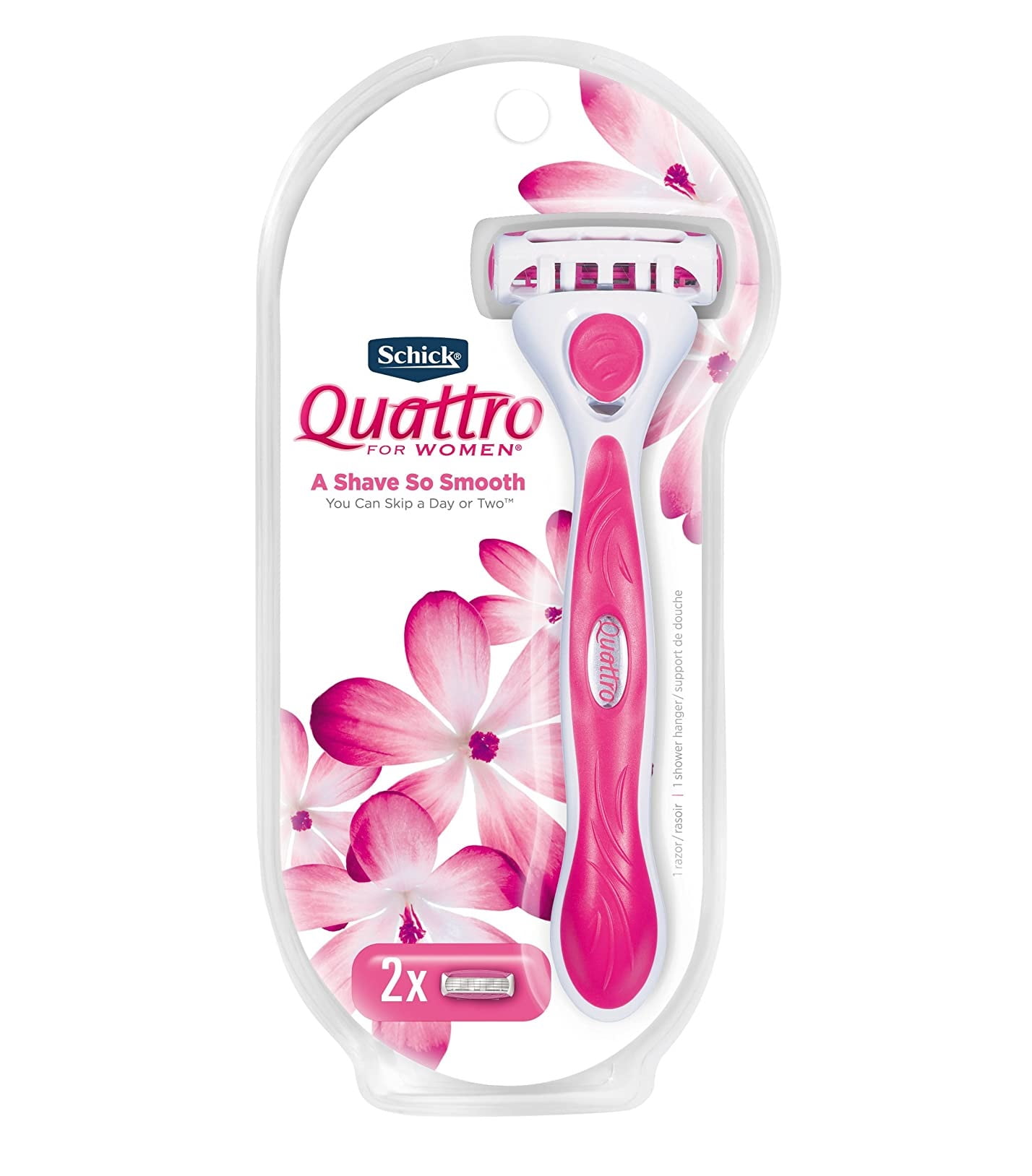Schick Quattro for Women Razor Handle with 2 Refill Blade Cartridges ...