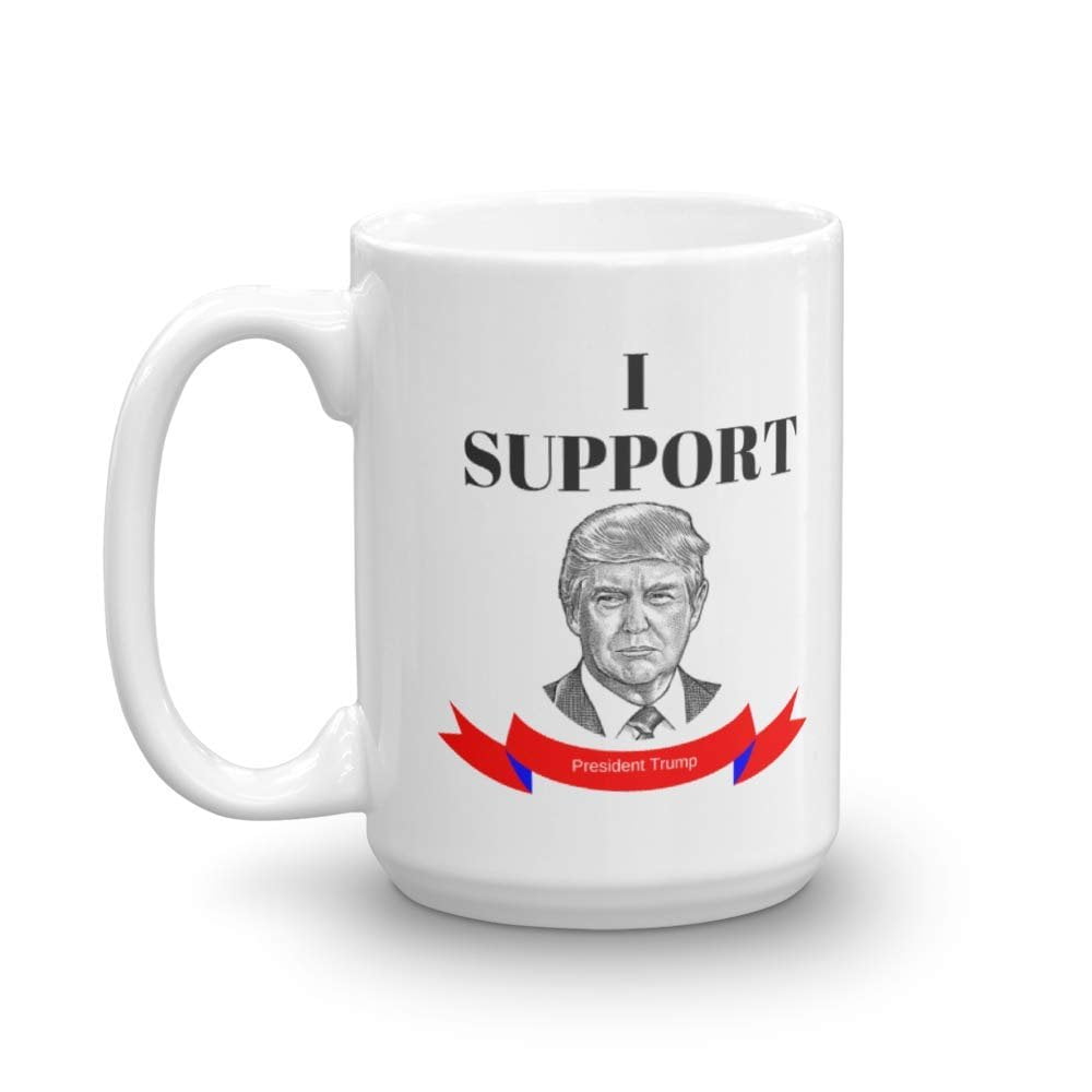 I Support President Trump Head Face Drinking Coffee & Tea Gift Mug Cup ...