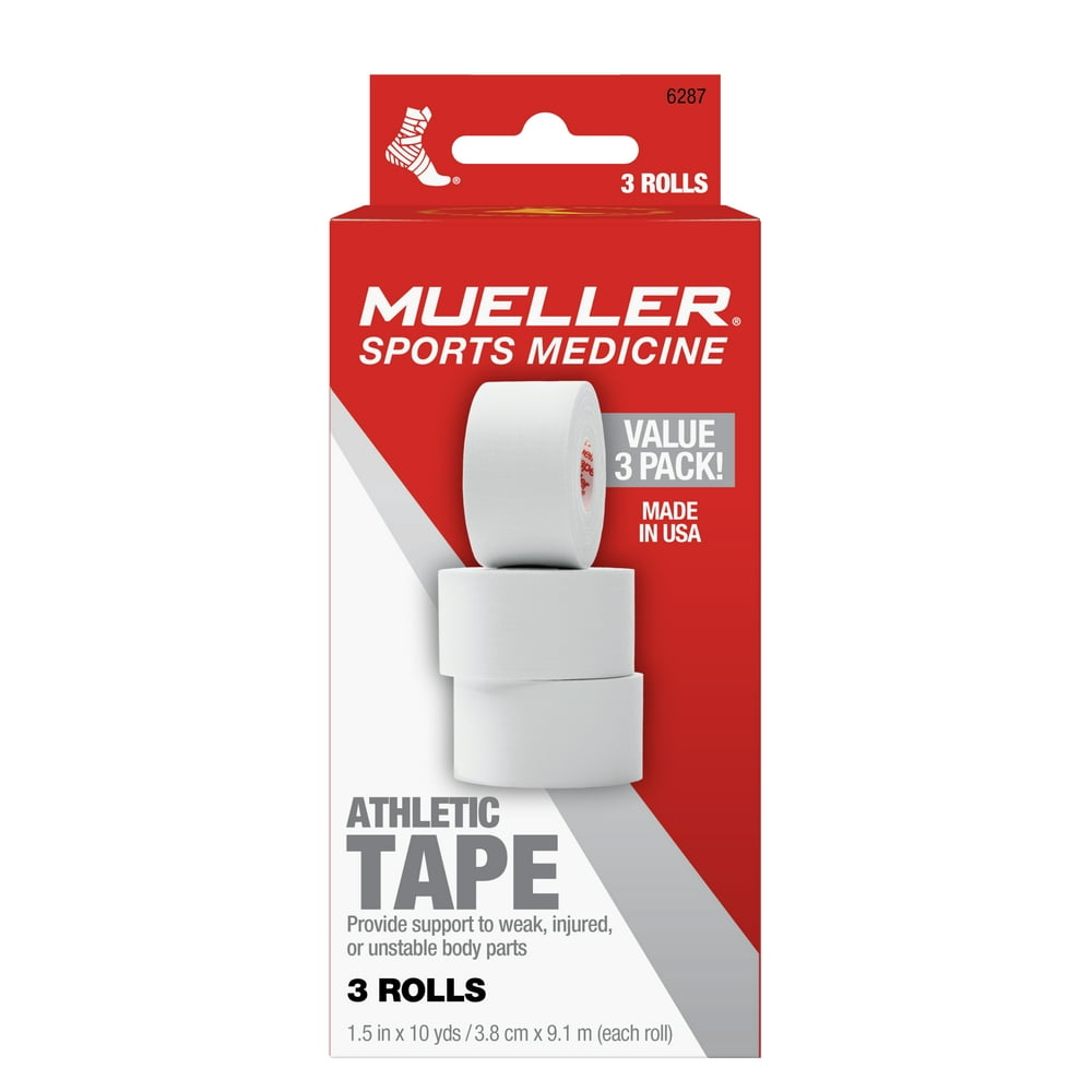 Mueller Athletic Tape Rolls Value Pack, 3 count (1.5 in x 10 yds each ...