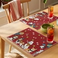 Cartoon Puppy Cotton Linen Placemats Set of 2, Dag Paw Print Bone Balls ...