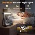 10000mAh Portable Travel Fan, 5 Speeds Wind Cruise Fan with LED Lantern ...