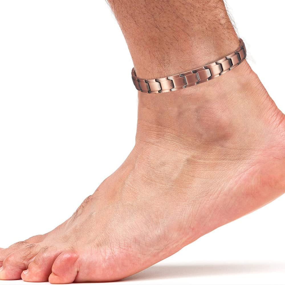 Wollet Copper Magnetic Anklet Bracelet for Men Large Copper Anklet ...