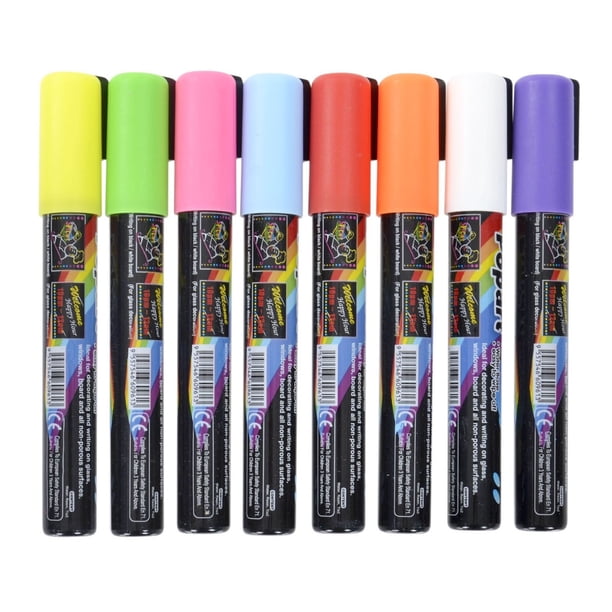 Neon Liquid Fluorescent Marker Pens for Flashing Boards - 8 Colors Pack ...
