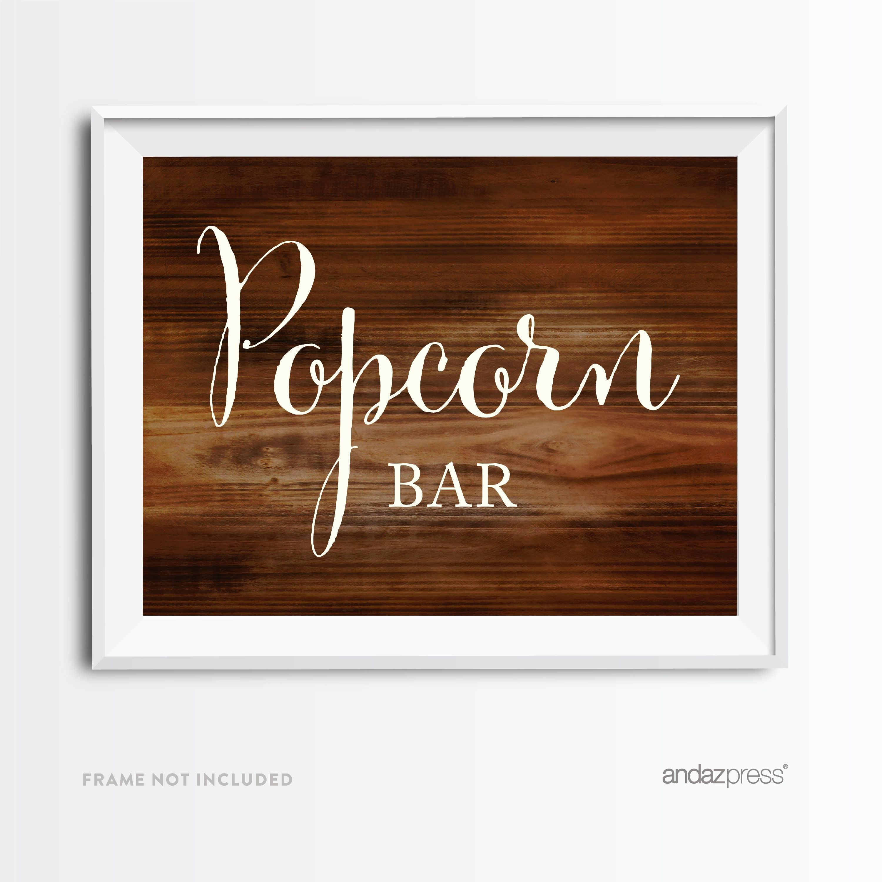 Popcorn Bar Rustic Wood Wedding Party Signs - Walmart.com