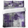Abstract Purple Grey Smear Graffiti King Size Bed Set,Oil Painting Art ...