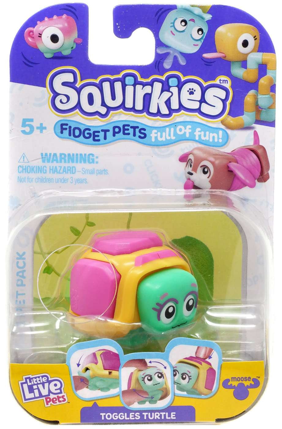 Little Live Pets Squirkies Toggles Turtle Figure (Yellow, Pink & Green ...