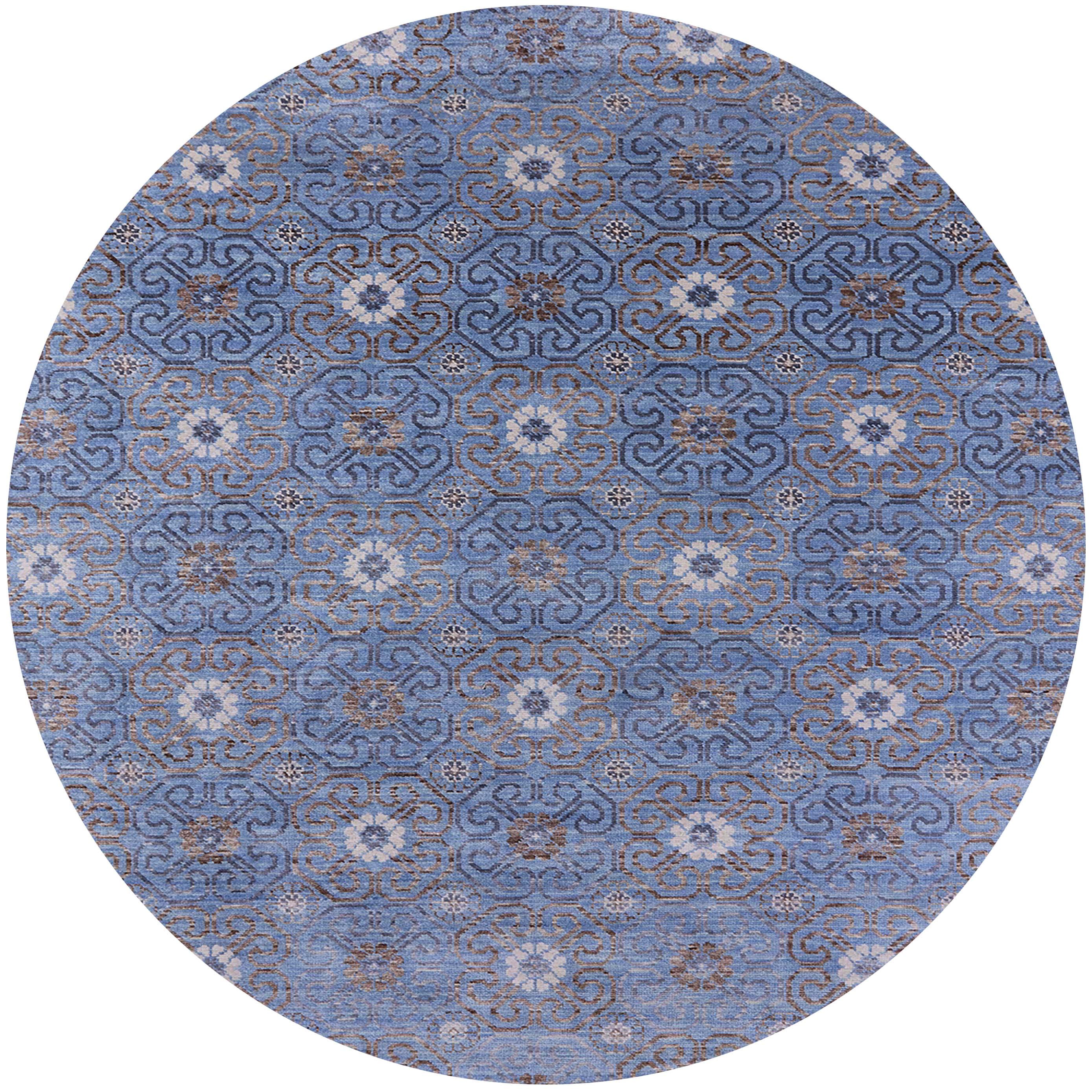 Ahgly Company Indoor Round Mid-Century Modern Light Purple Blue ...