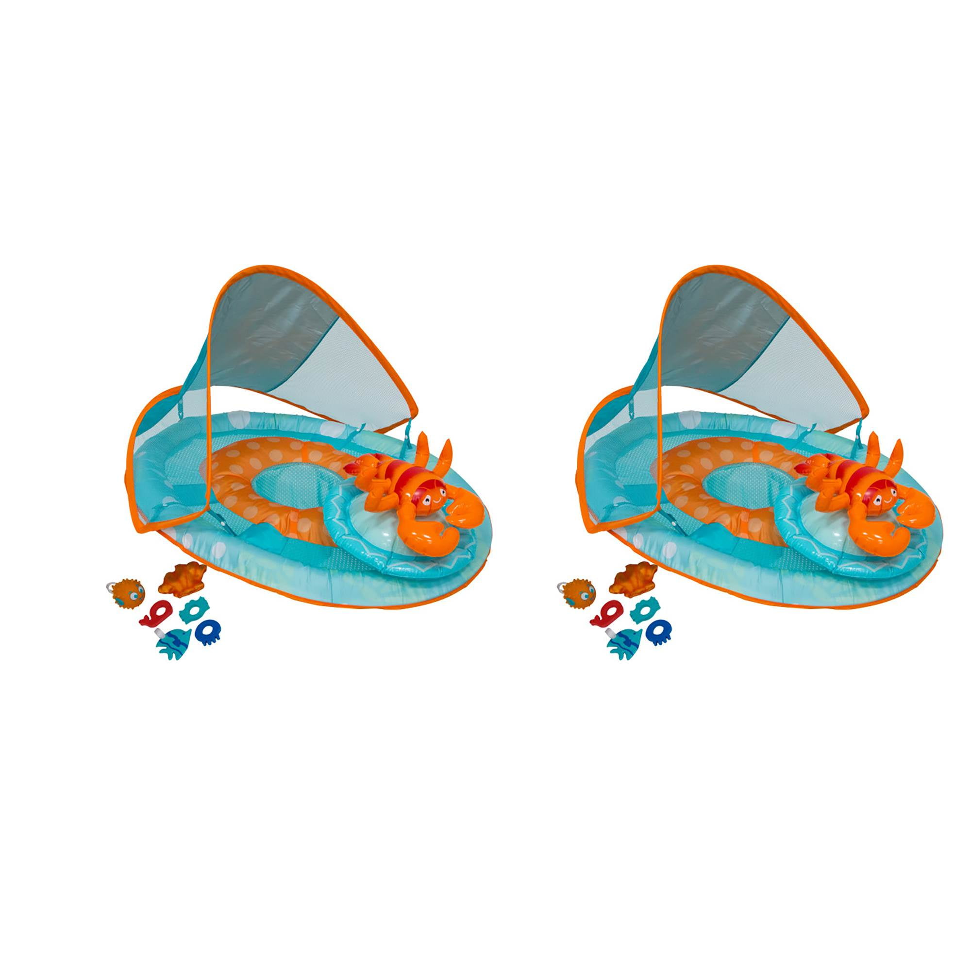 SwimWays Inflatable Baby Spring Lobster Pool Float Activity Center (2 ...