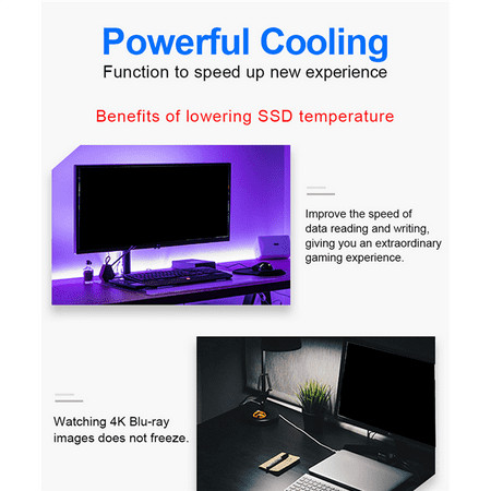 M.2 Solid State Hard Disk Fan Heatsink Heat Radiator Cooling Silicone ...