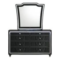Coaster Lorient 8-Drawer Velvet Upholstered LED Dresser with Mirror in ...