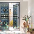 Blue Southwest Window Privacy Film Rainbow Static Cling Stain Glass ...