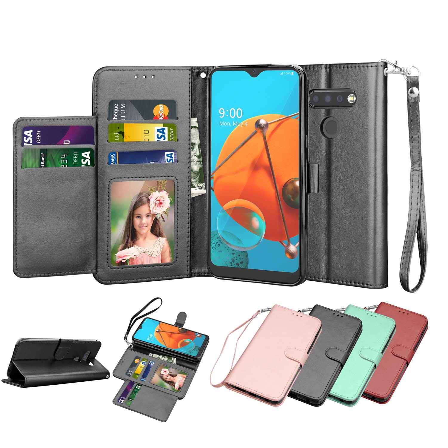 LG K51 / LG Q51 Wallet Case, LG Reflect PU Leather Cases, Tekcoo ID ...
