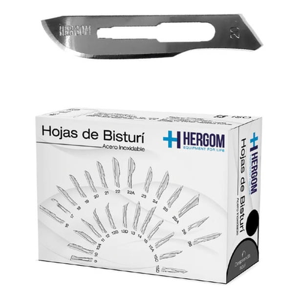 Hojas P/ Bisturí No. 20 Acero Inoxidable Hergom 100 Piezas | Walmart en ...