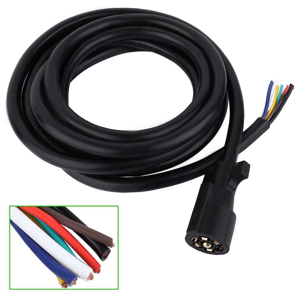 SCITOO 7-WAY Electrical Plug & 15 Feet Cable RV Towing Trailer Brake ...