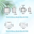 1Box DIY Blank Pendant Making Kit Square Stainless Steel Pendant ...