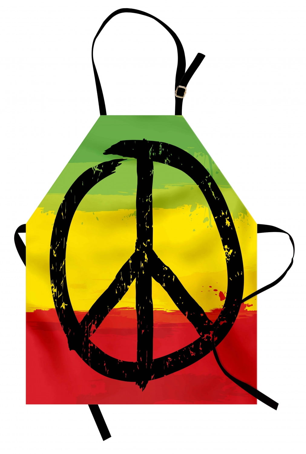 Rasta Apron Grunge Style Watercolor Design African Flag Colors Hippie ...