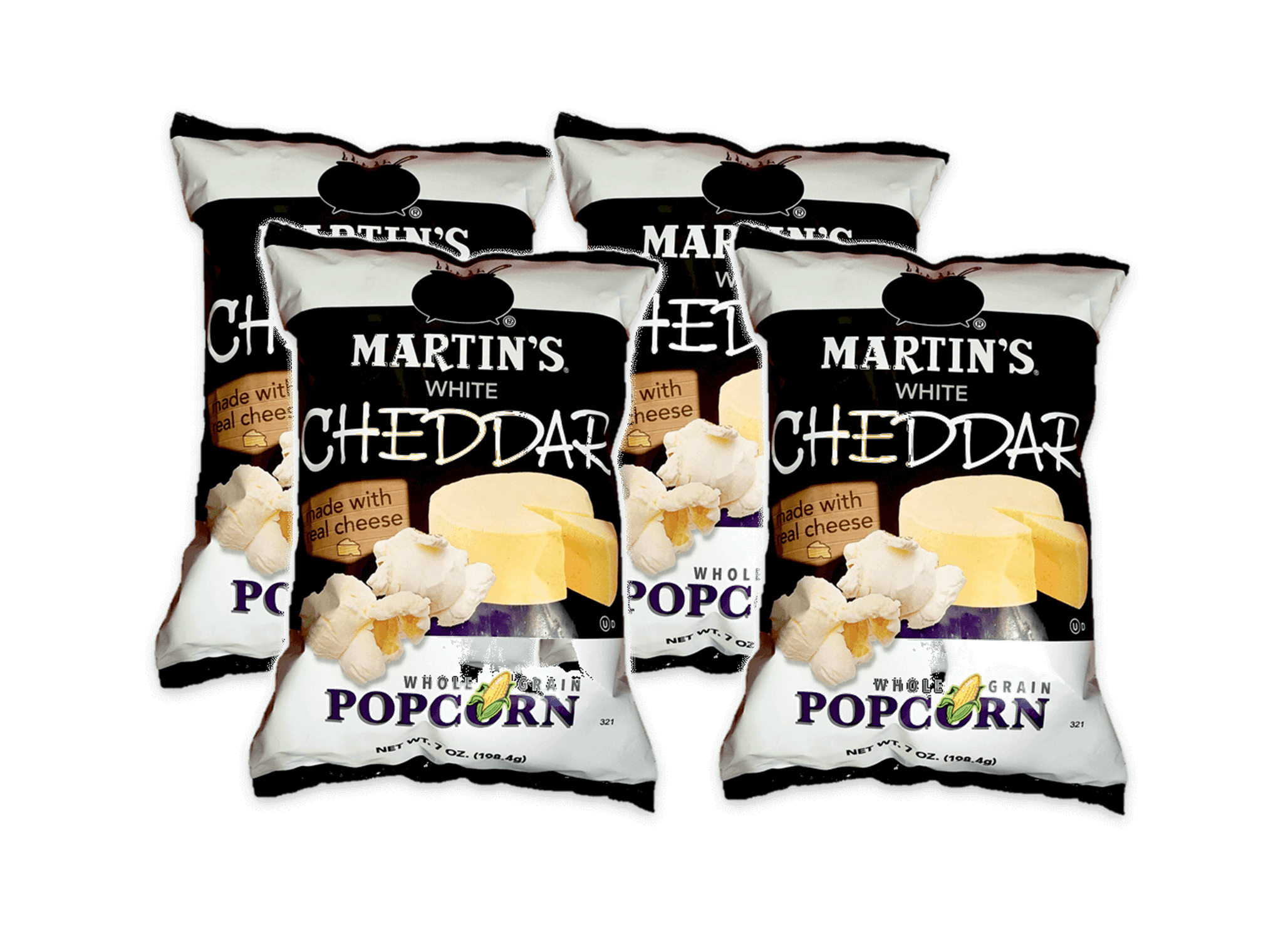 Martin's White Cheddar Whole Grain Popcorn, 4-Pack 7 oz. Bags - Walmart.com