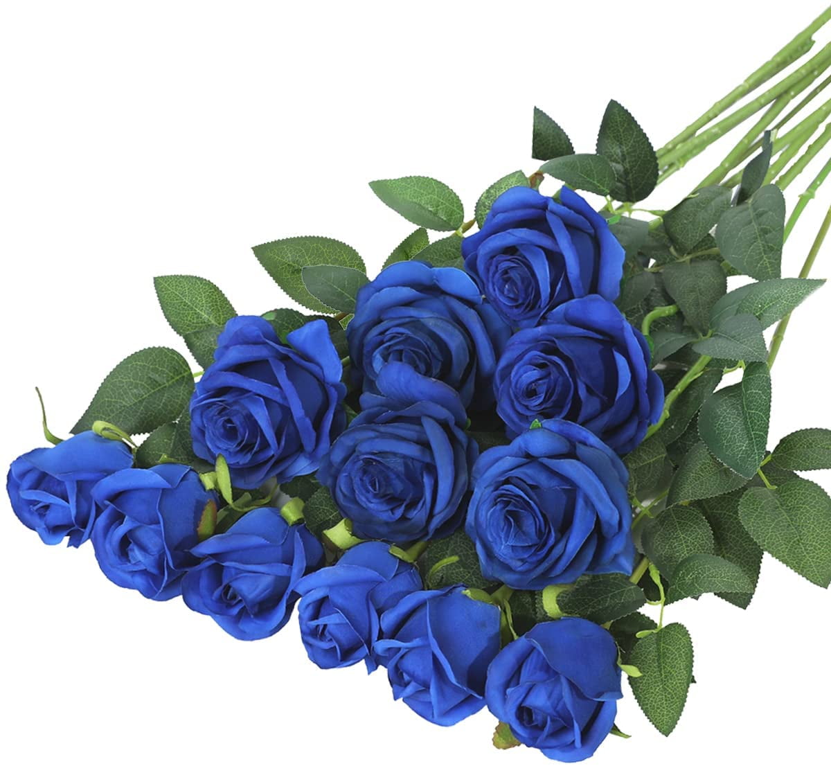 12 Pack Artificial Red Roses Flowers Silk Realistic Blossom Roses ...