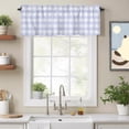 Curtain Valance for Windows, Minimalist Lavender Gingham Plaid Kitchen ...