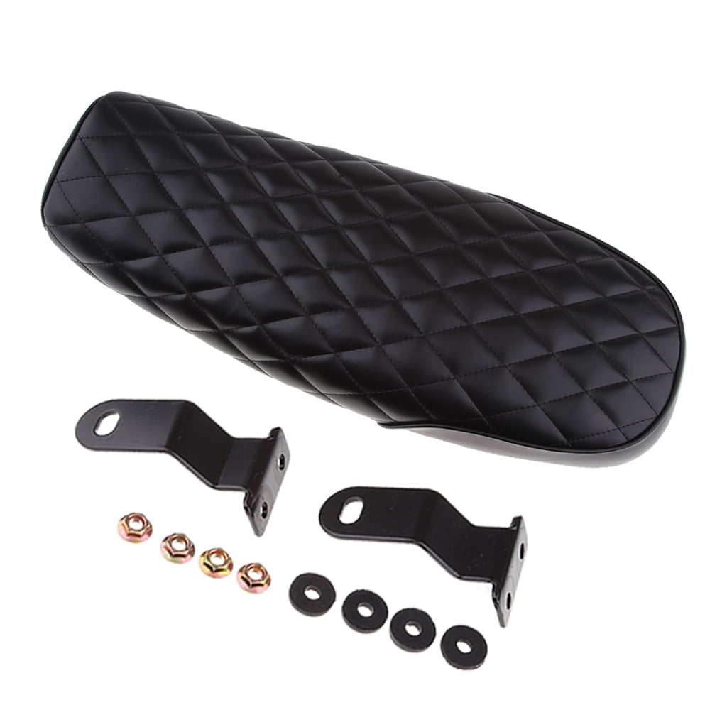 Sillín de Asiento Plano Negro Sunnimix para Motocicleta Cafe Racer y ...