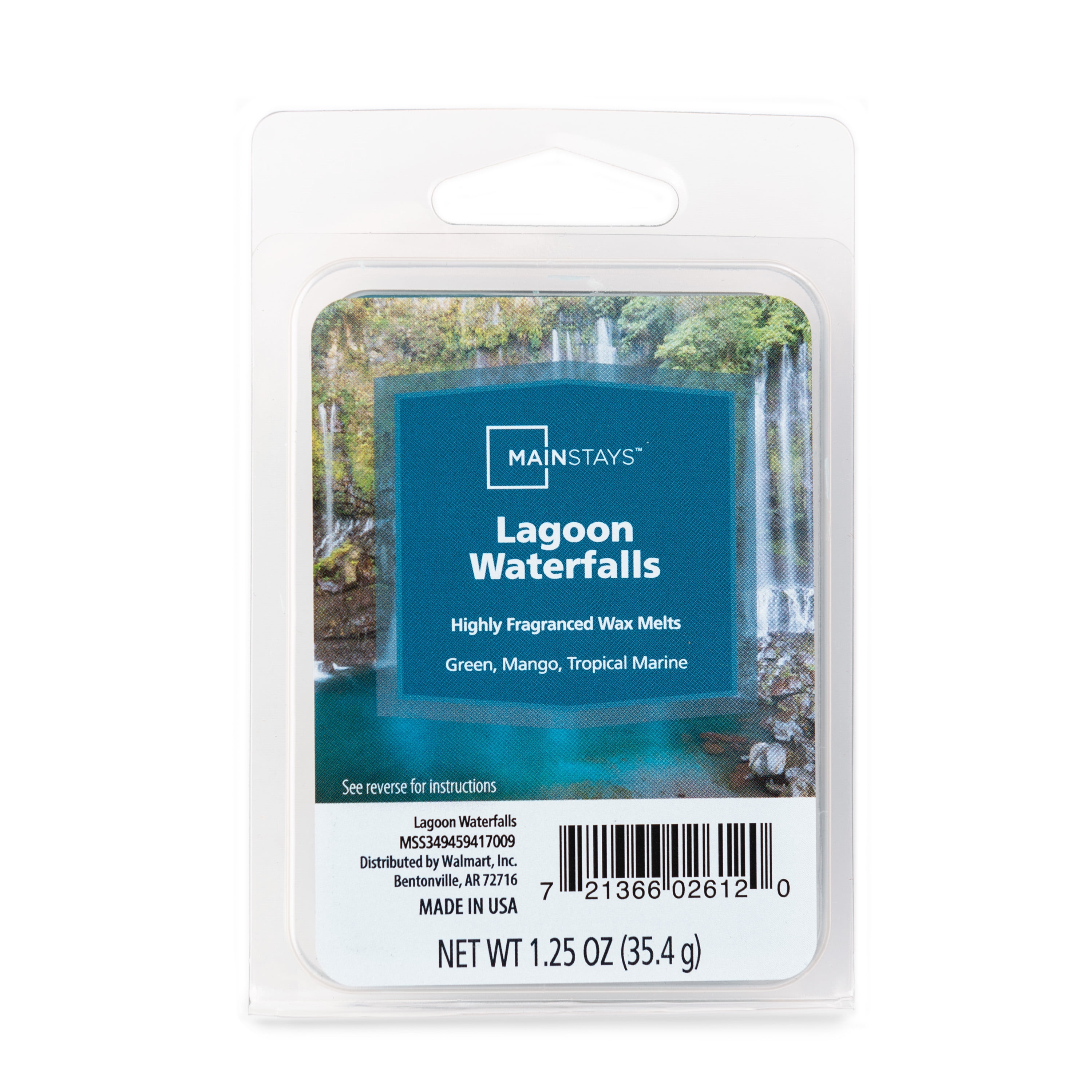 Mainstays 6 Cube Wax Melts, Lagoon Waterfalls, 1.25 oz - Walmart.com