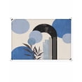 Boho Blue Sun Shade Sail 6.5'X10' Modern Abstract Blue Black Geometric ...