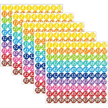 Polka Dots Numbers Stickers - Walmart.com