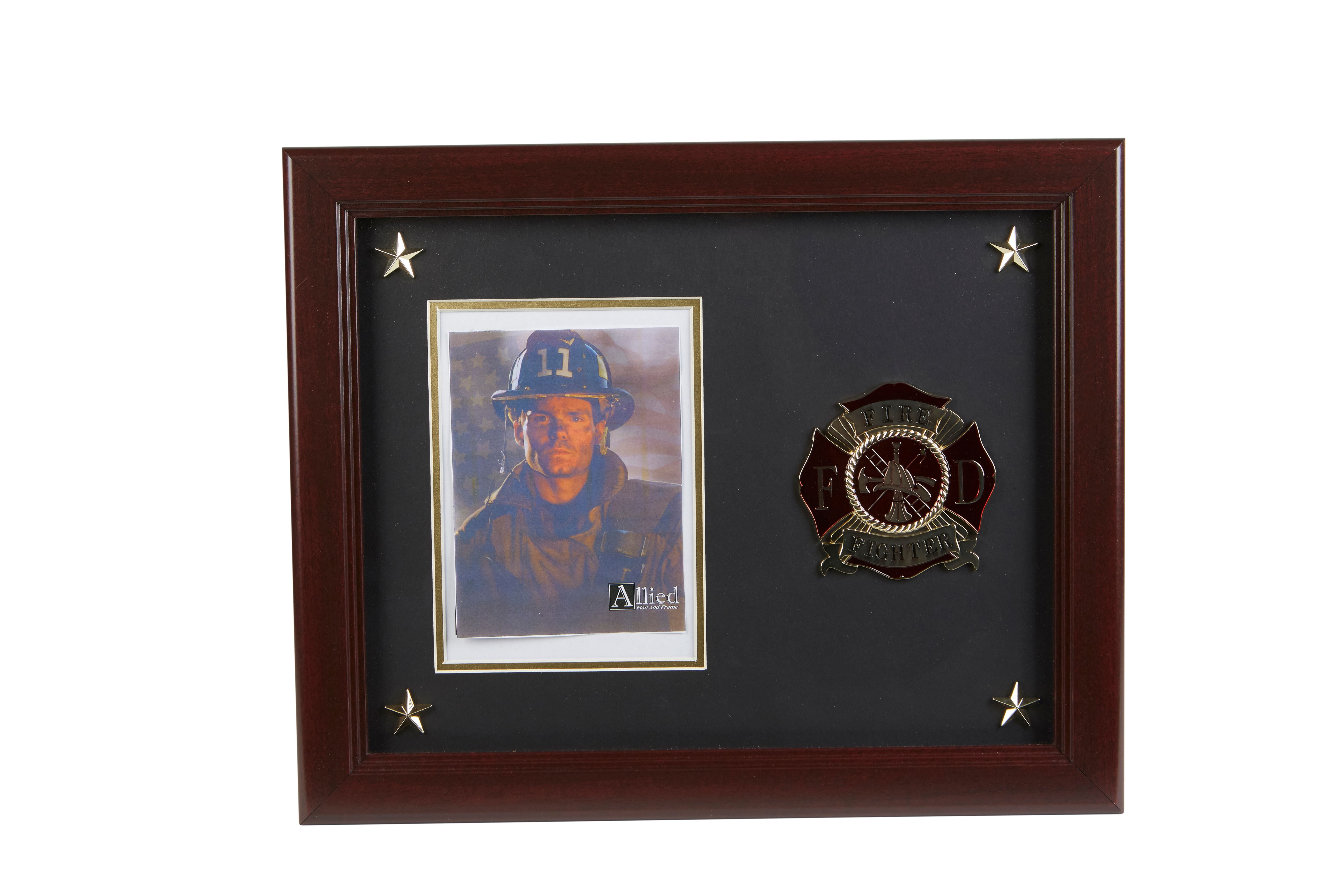 Allied Frame Firefighter Picture Frame with Medallion and Stars - 5 x 7 ...