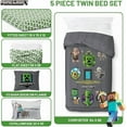 Minecraft, Kids Gaming Bedding, Twin Comforter Set with Shams, 64"x86 ...