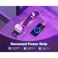 L-Shaped Desk with Power Outlets, LED Light Strip & Storage, 59 Inch ...