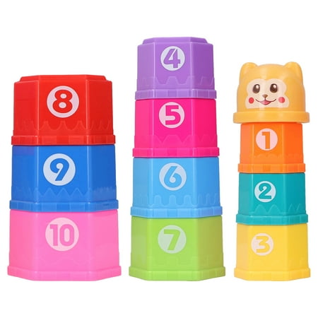 Baby Stacking Cup Children Cartoon Hexagonal Number Letter Stacking Cup ...