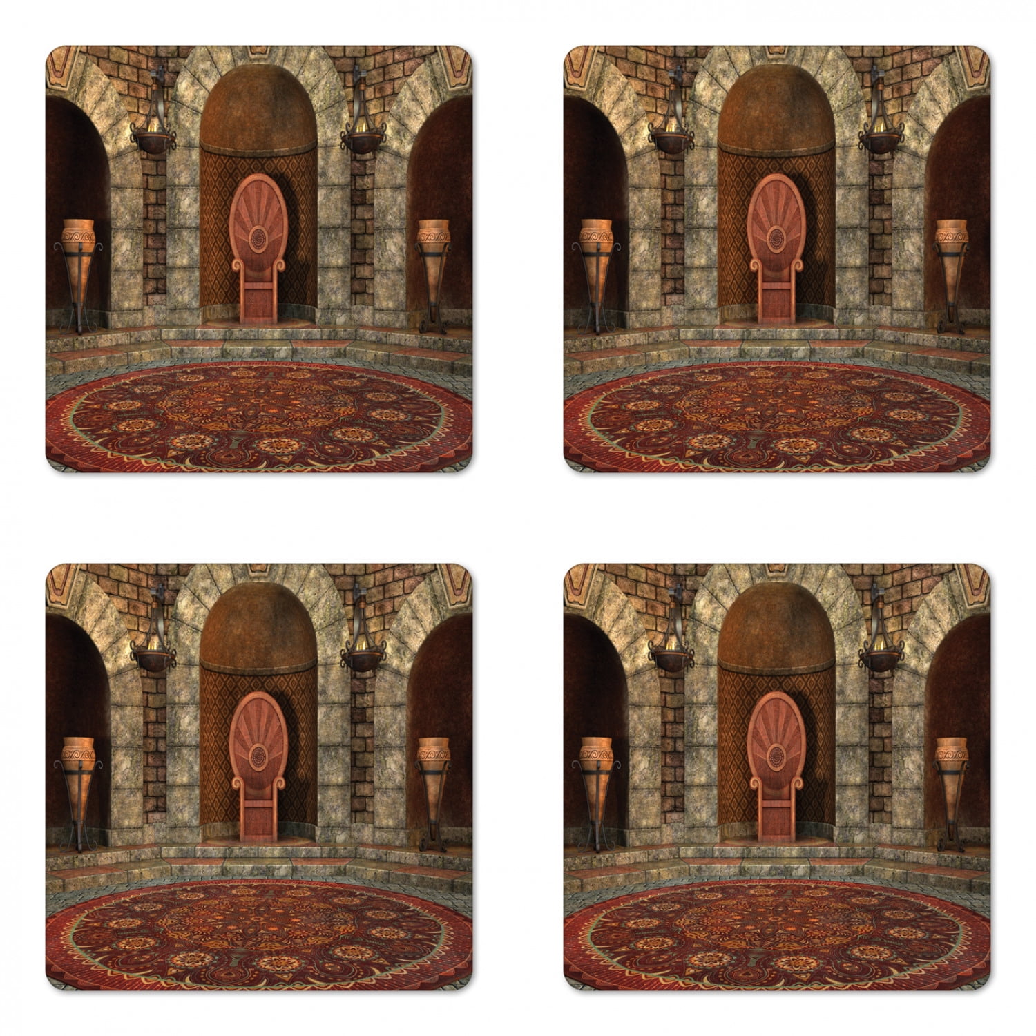 Gothic Coaster Set of 4, King in Vintage Style Palace Chandelier ...