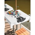 Abstract Panda Square Outdoor Tablecloth with Umbrella Hole Colored ...