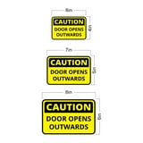 Classic Framed Plus Caution Door Opens Outwards Wall or Door Sign ...