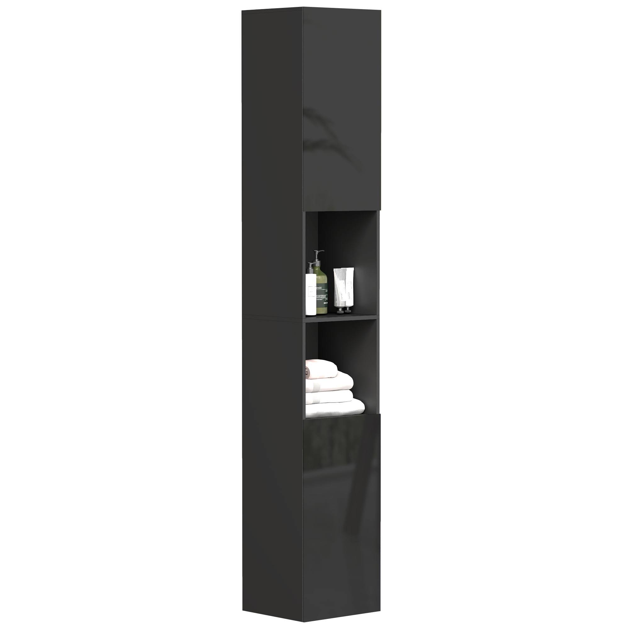 Click here for Kleankin High Gloss Bathroom Cabinet With Door And... prices