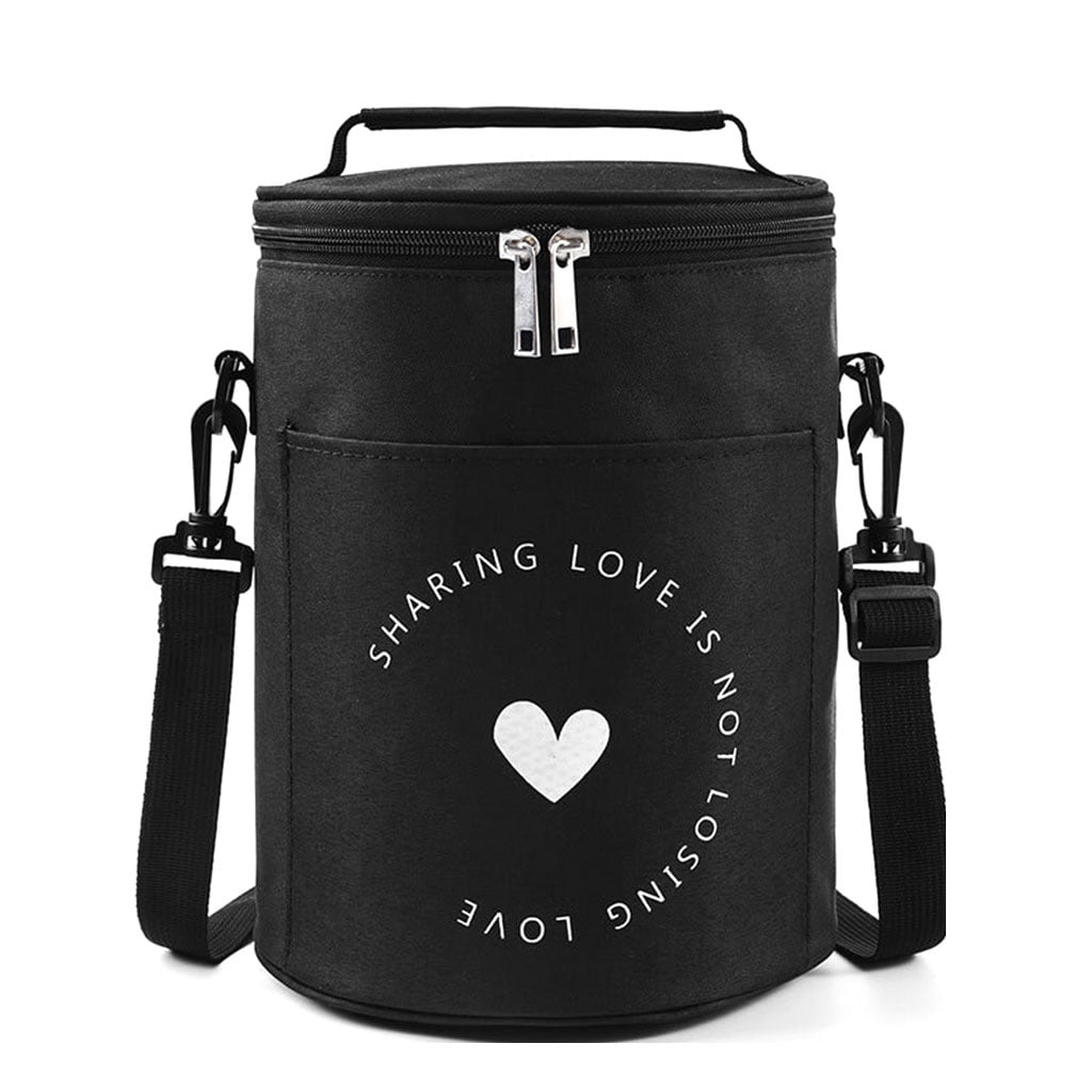 SIEYIO Waterproof Oxford Insulated Round Lunch Tote Cylinder Cooler ...