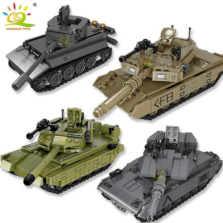 Huiqibao Army Weapon Battle Tank Model Building Blocks Military Vehicle ...