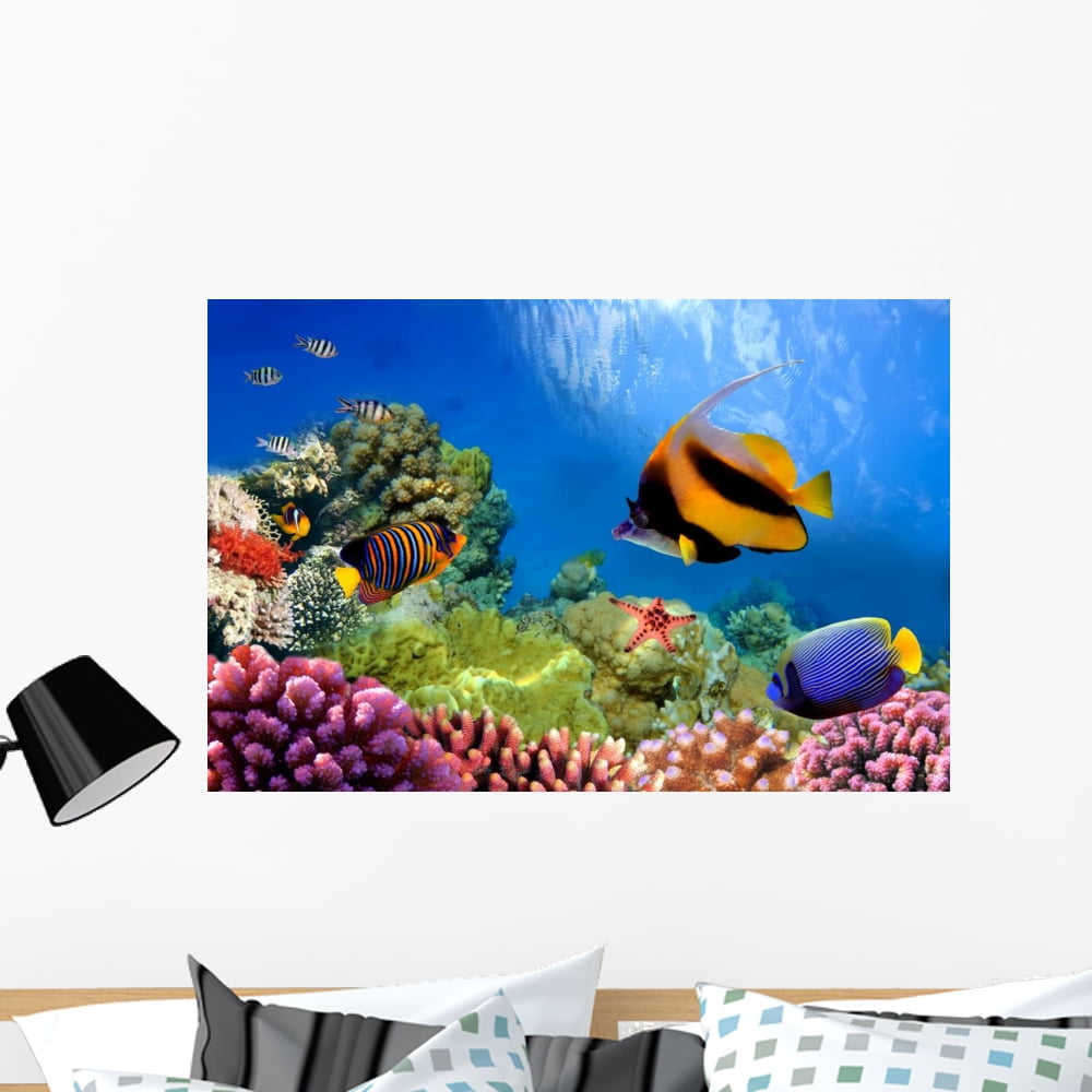 Marine Life Coral Reef Wall Decal by Wallmonkeys Peel and Stick Graphic ...