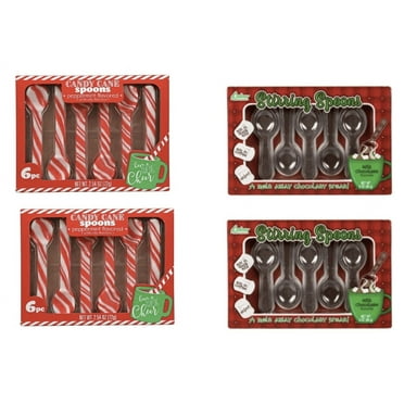 Candy Cane Spoon Bundle - 6 Peppermint Flavored Edible Peppermint ...