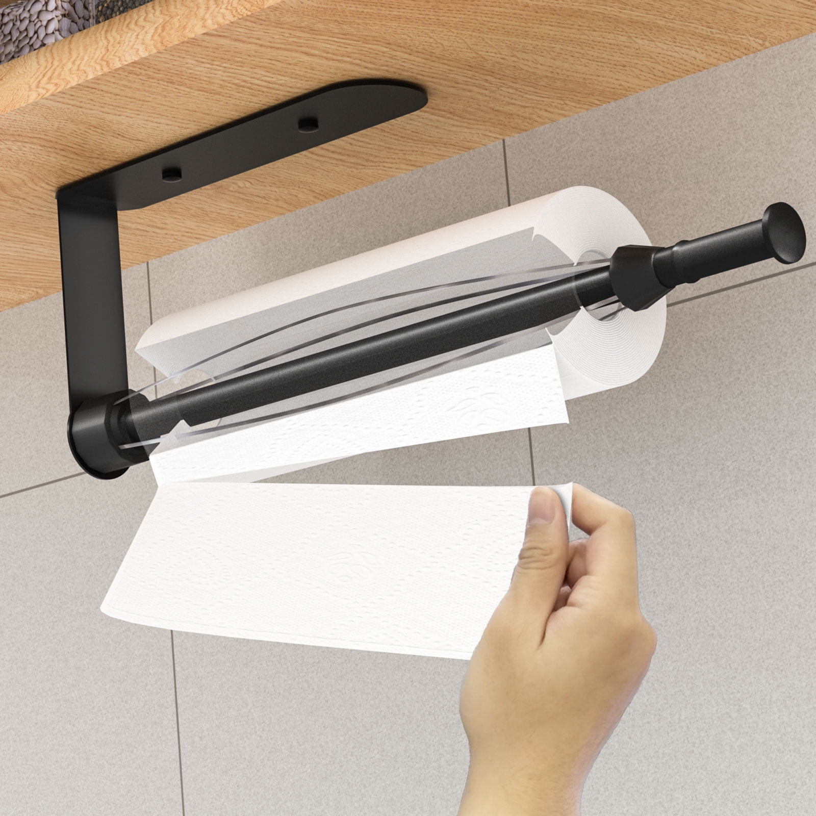 BARONAGE Vertical Kitchen Roll Holder, Under Cabinet, Adhesive or Wall ...