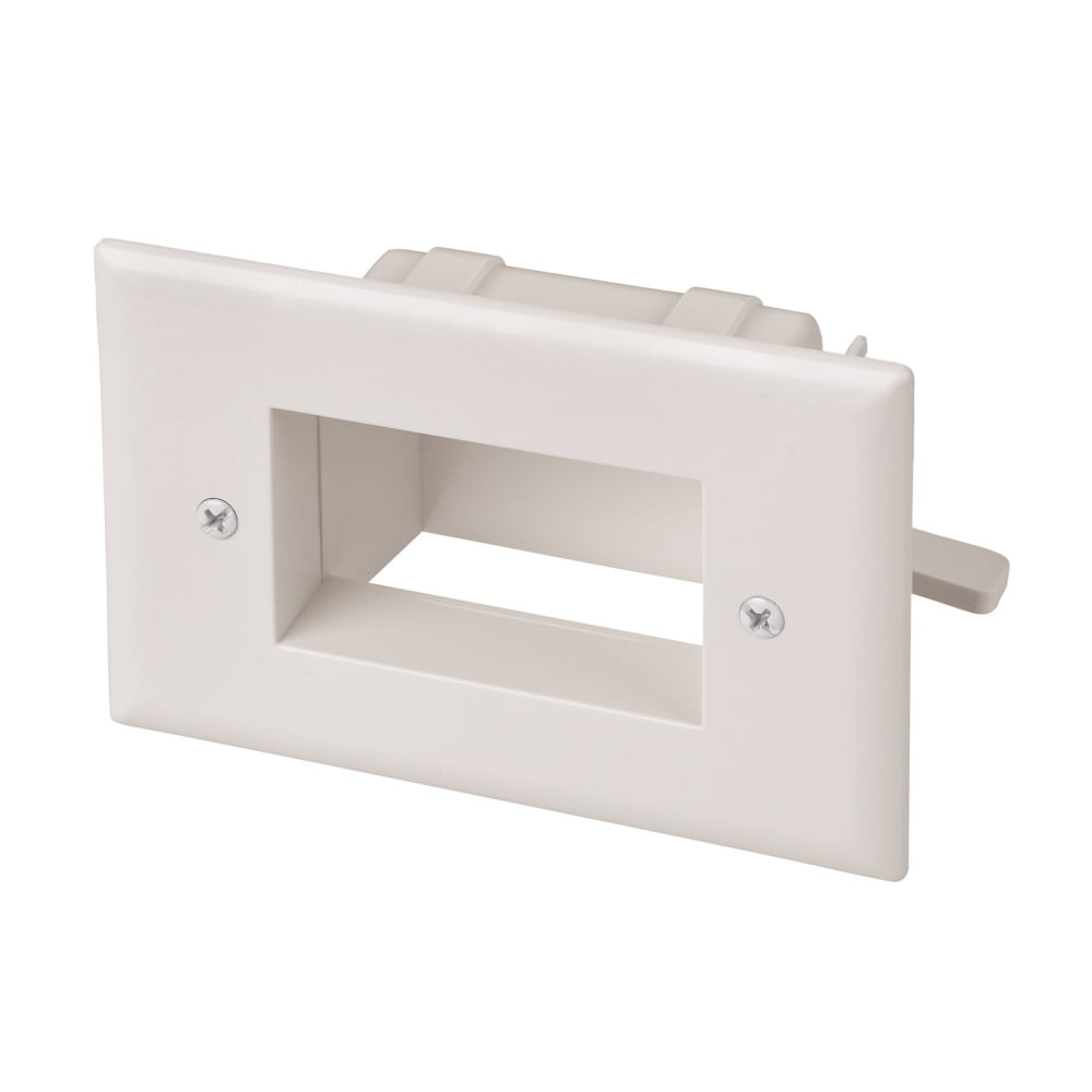 ACCL Easy Mount Recessed Low Voltage Cable Plate, White, 10 Pack ...