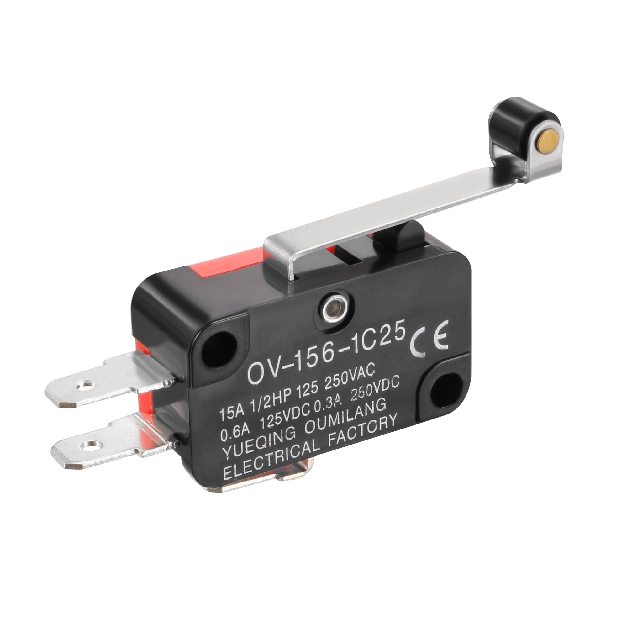 OV-156-1C25 15A 125/250VAC SPDT NO NC 3 Terminals Long Roller Lever ...
