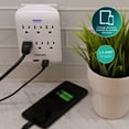Philips Surge Tap, 6 Outlet, 2 USB-A, 2.1A, 900J, White - Walmart.com