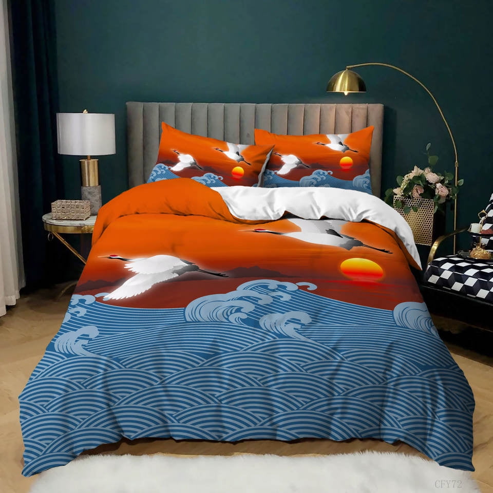 Comfy Sakura Pattern Bedding Bed Set Full Size for Fans Kids Children ...