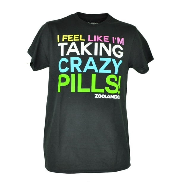 Zoolander I Feel Like Taking Crazy Pills Drugs Black Men Tshirt Tee ...