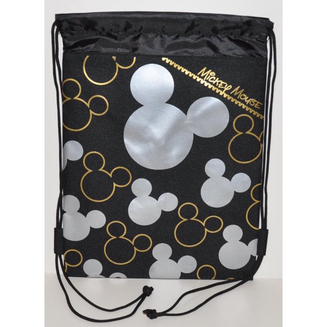Disney Mickey Mouse Backpack Drawstring Sling Tote Bag- Silver ...