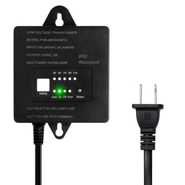 DEWENWILS 60W Low Voltage Transformer, Timer and Photocell Sensor ...