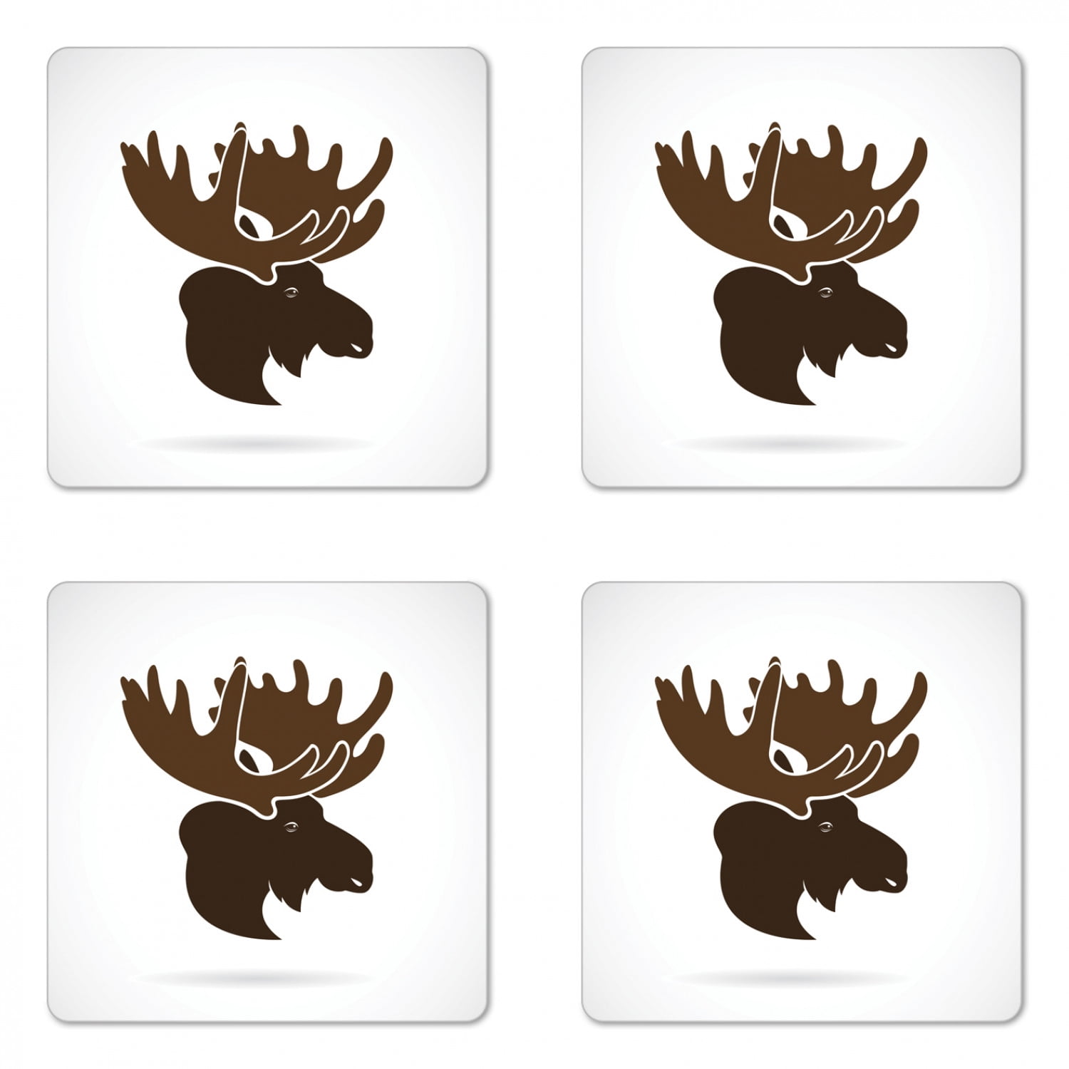 Moose Coaster Set of 4, Deer Head Canadian Northern Wilderness Mammals ...