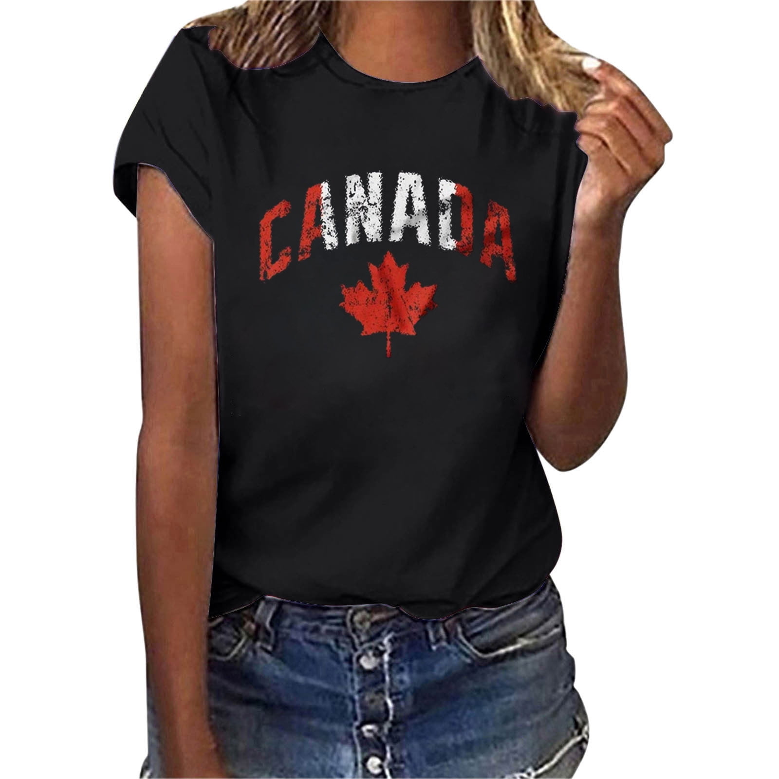 Click here for Weiyll Womens Tshirt Canada Day Maple Leaf Printin... prices